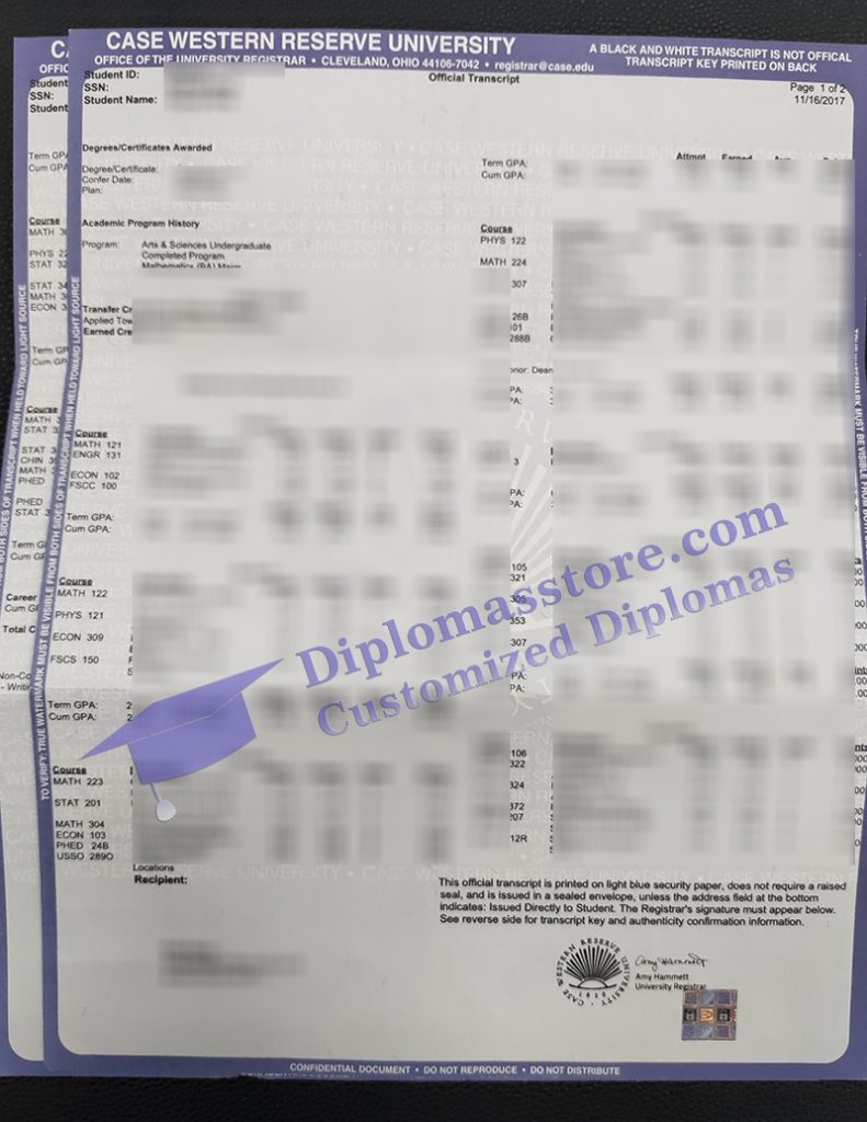 Easy method to obtain a Case Western Reserve University transcript